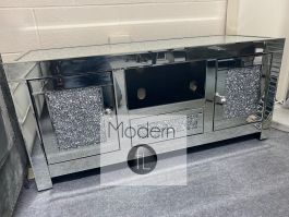Luxury Mirrored Crushed Diamond TV Stand with crushed crystal top, Up ...